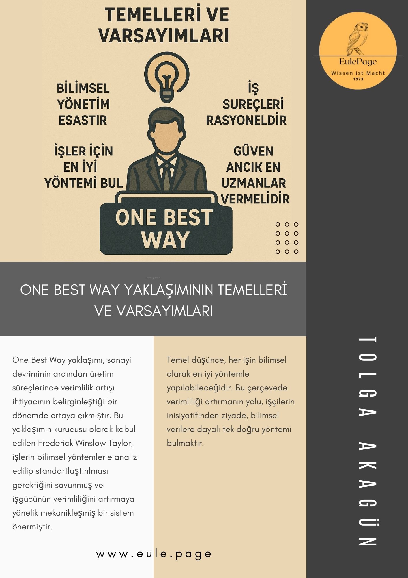 One Best Way Yaklaşımının Temelleri ve Varsayımları – EulePage